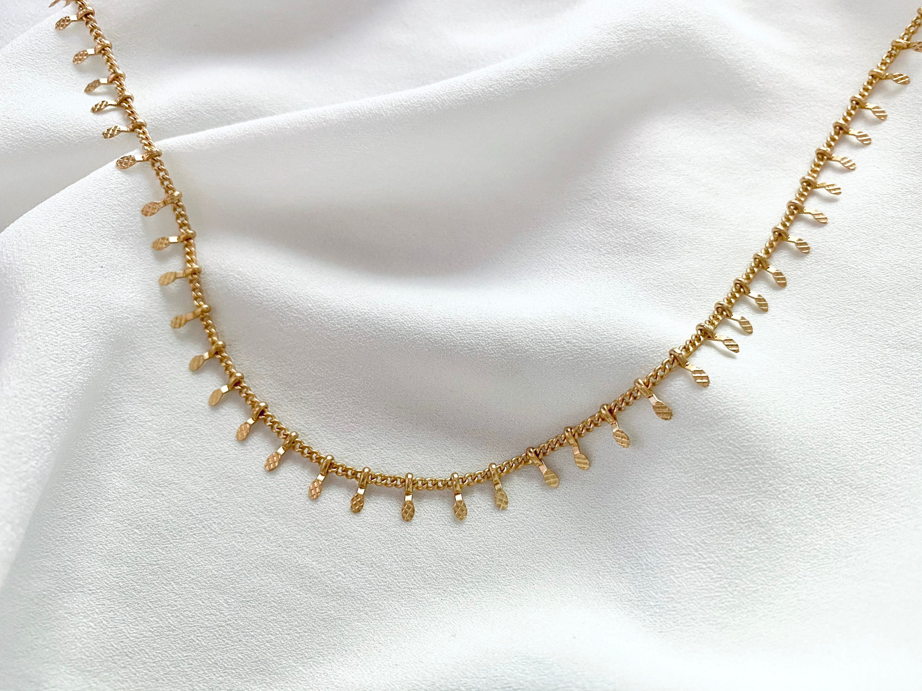 Simple Gold Chain Necklace Gold Spikes Chain Layering Necklace - Etsy