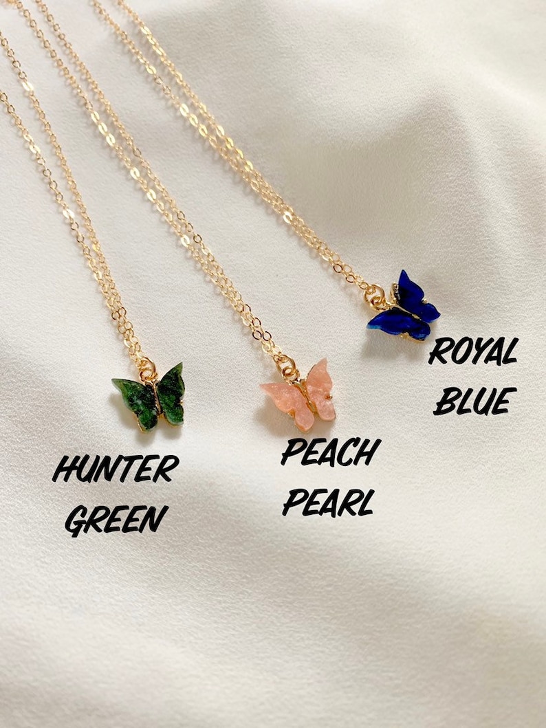 Dainty Butterfly Necklace 14k Gold Filled Butterfly Pendant | Etsy