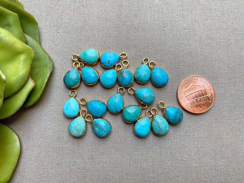 Raindrop Shaped Turquoise Necklace Dainty Turquoise Pendant December ...