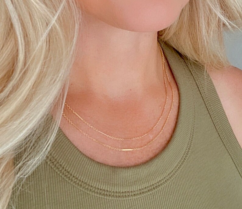 Ultra Dainty Chain Necklace Gold Filled Simple Layering Necklace ...