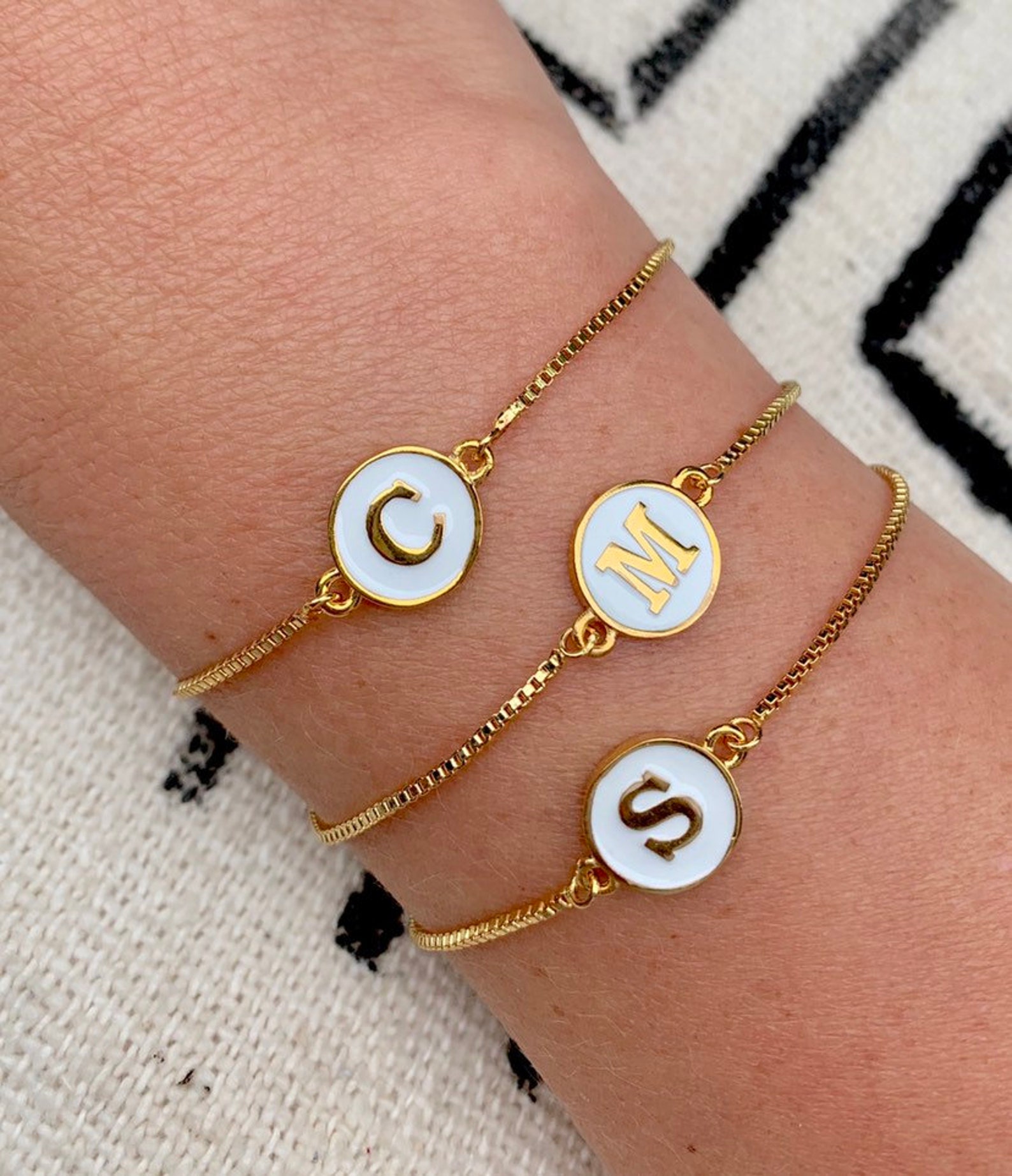 Personalized Bracelet Gold Filled Letter Bracelet Alphabet | Etsy