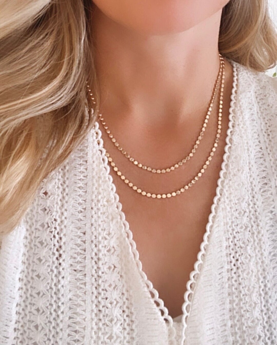 Gold Filled Stacking Chains Simple Gold Necklaces for Women Minimalist ...