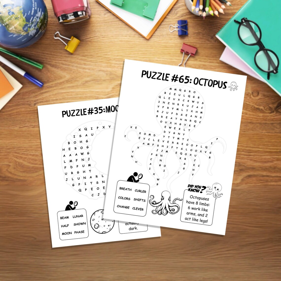 70 Printable Puzzle Pages for Kids and Teens | Word Search Puzzle Book ...