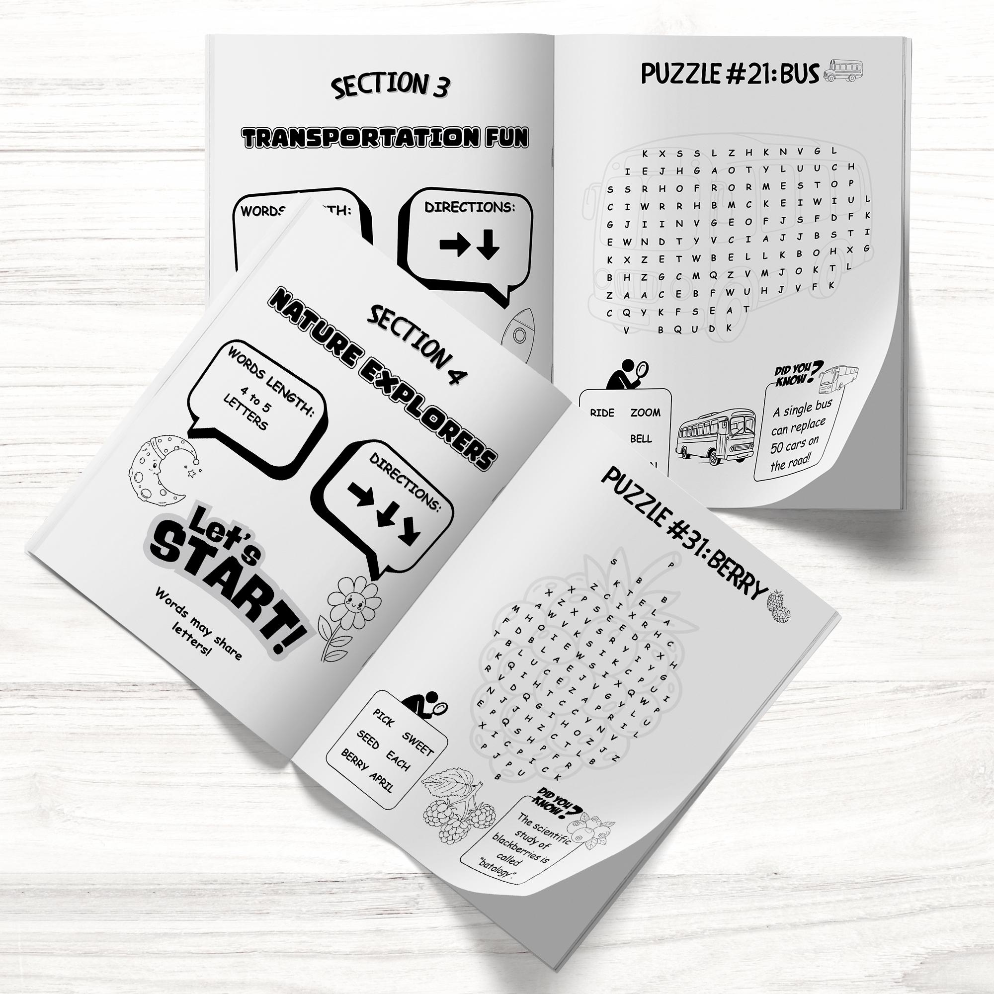 70 Printable Puzzle Pages for Kids and Teens | Word Search Puzzle Book ...