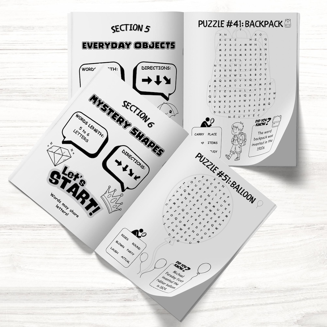 70 Printable Puzzle Pages for Kids and Teens | Word Search Puzzle Book ...