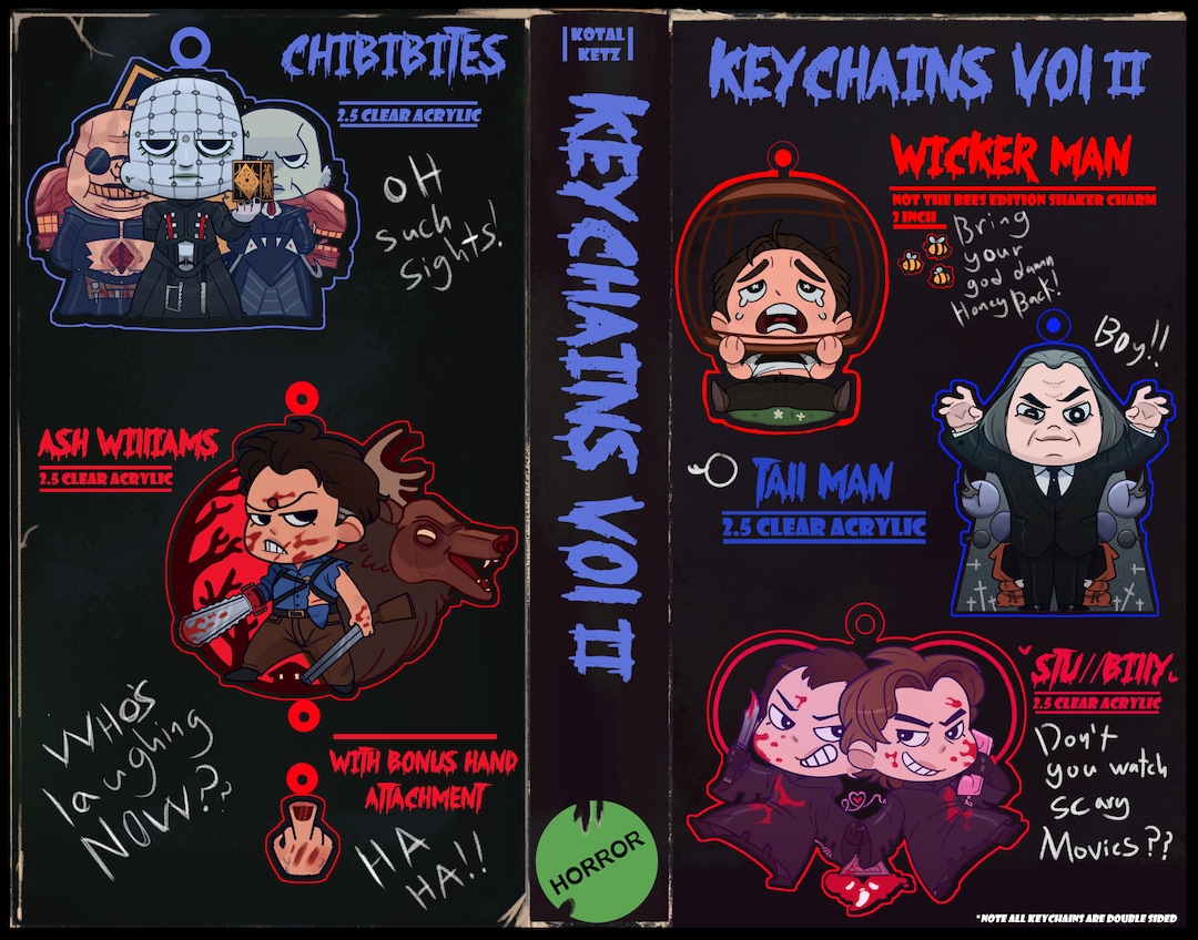 Volume II Horror Keychains 2.5 Inch. - Etsy