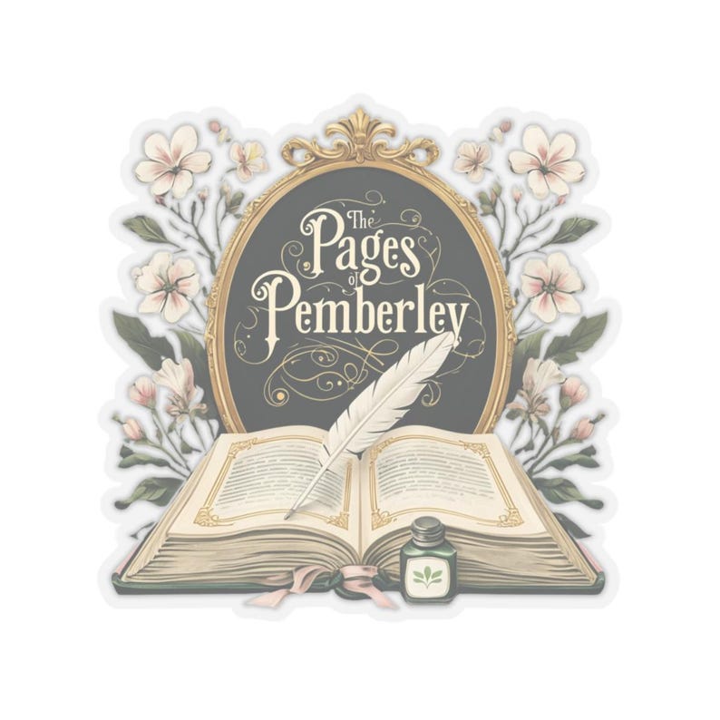 The Pages of Pemberley Vinyl Sticker Elegant Literary Design - Etsy