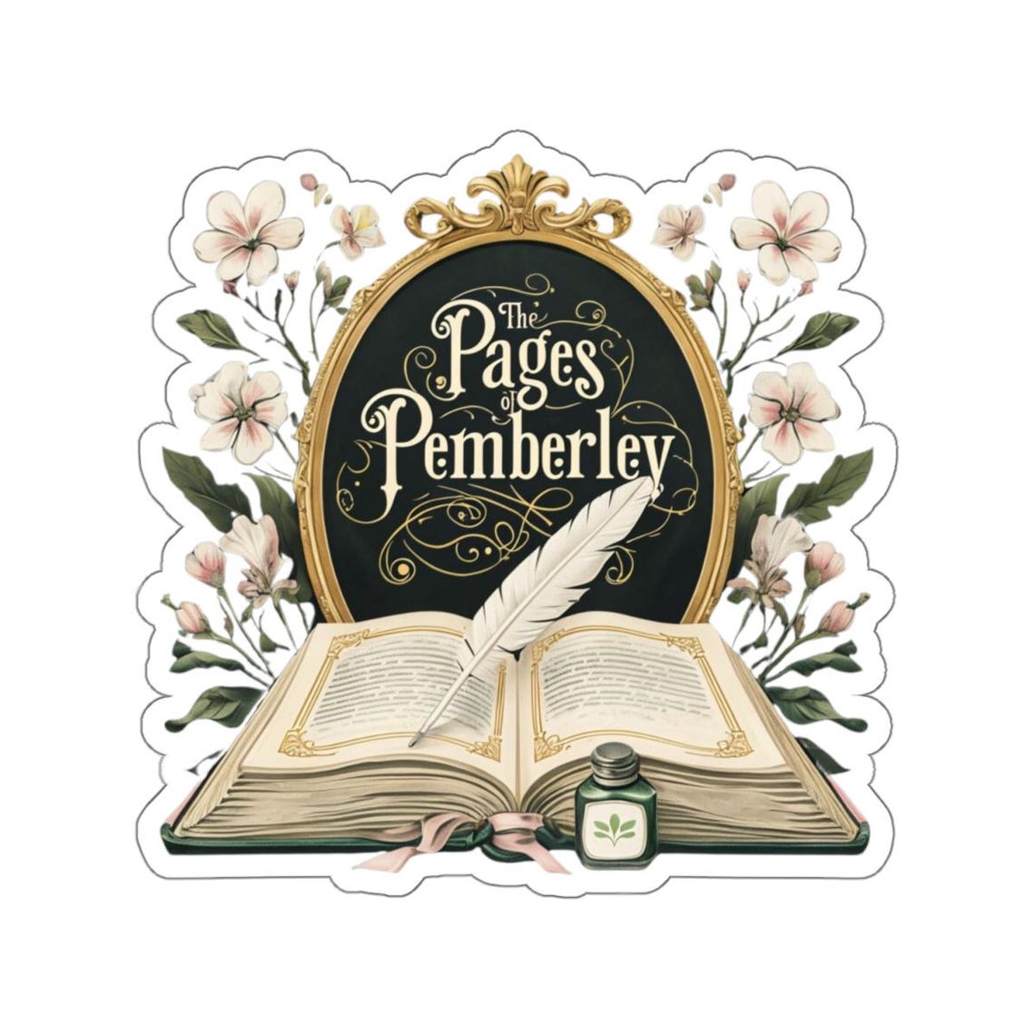 The Pages of Pemberley Vinyl Sticker Elegant Literary Design - Etsy