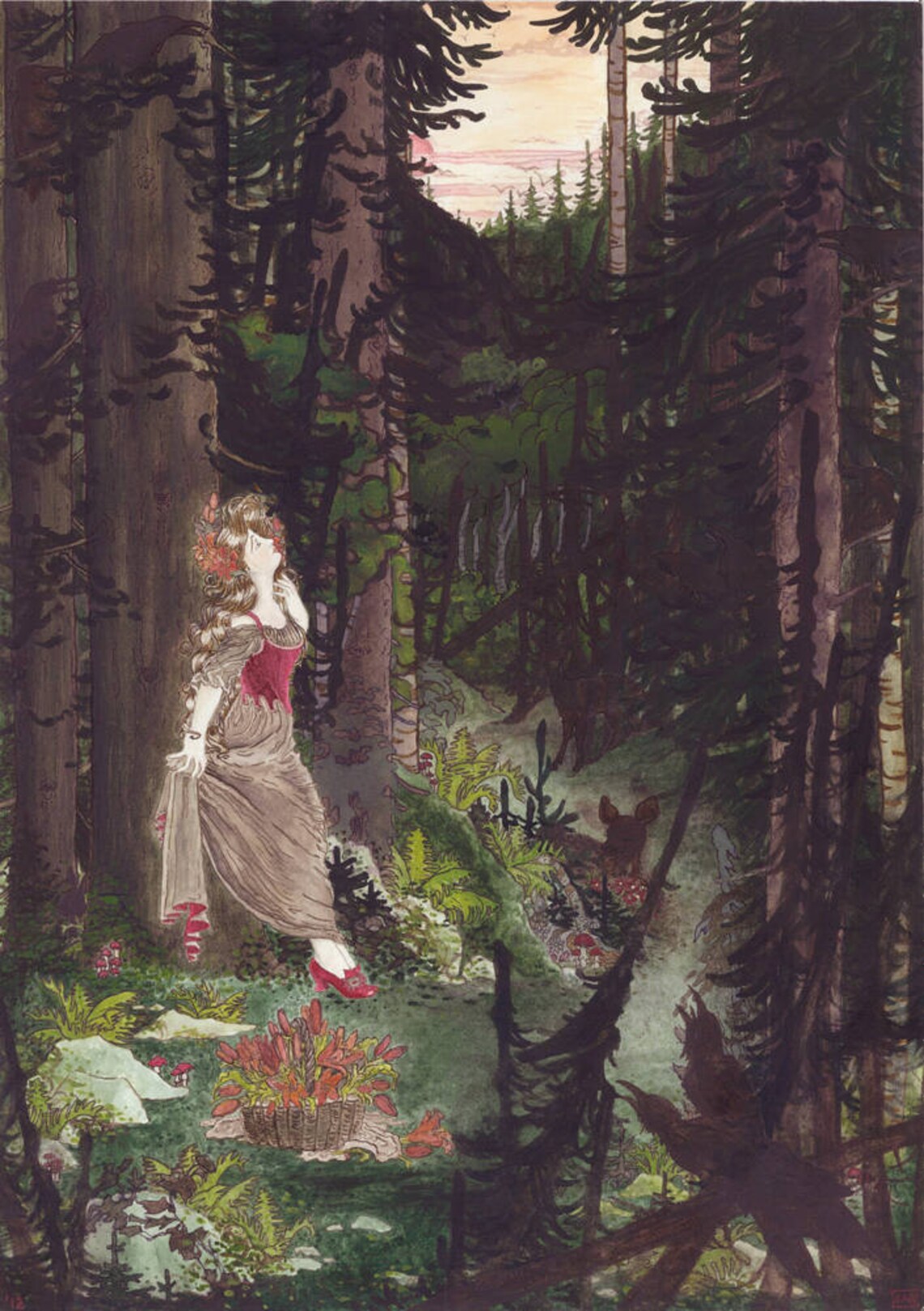 Greeting Card. Fairy-tale Greeting Card. Forest Flowers A6 Greeting ...