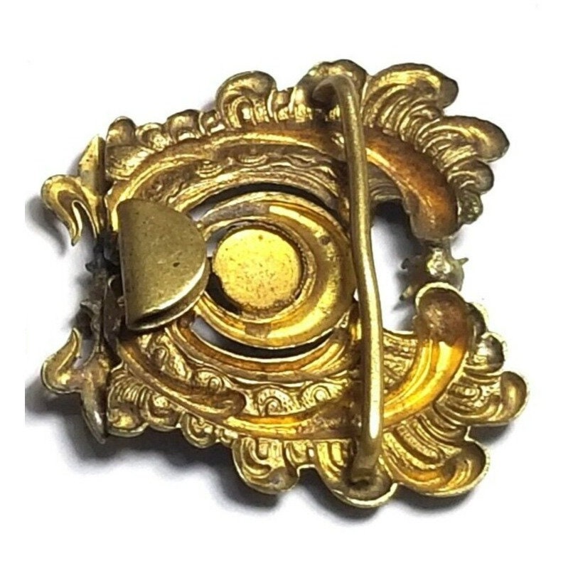 Antique Edwardian Victorian Art Nouveau Cloak Clasp Buckle Ornate Brass ...
