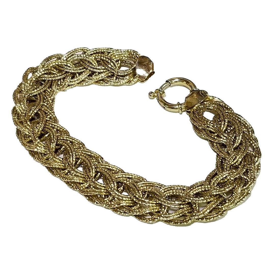 Braided Byzantine Bracelet Gold Over Sterling Vermeil 925 Vintage 1980 ...