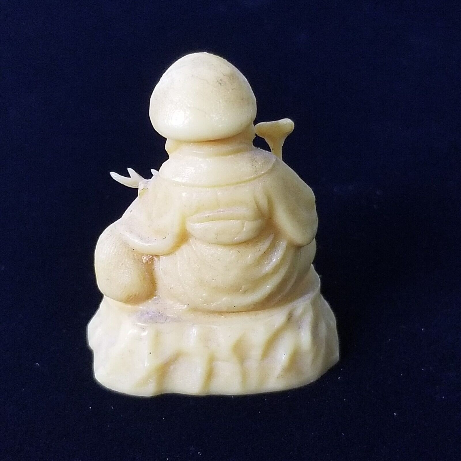 Vintage Japanese Netsuke Figure Carved Resin Old Man W Deer Sitting on ...