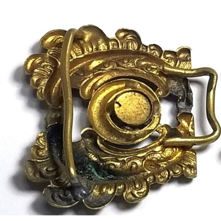 Antique Edwardian Victorian Art Nouveau Cloak Clasp Buckle Ornate Brass ...
