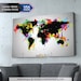 Graffiti World Map Print Abstract Art Nature Art Large Wall Art Canvas ...