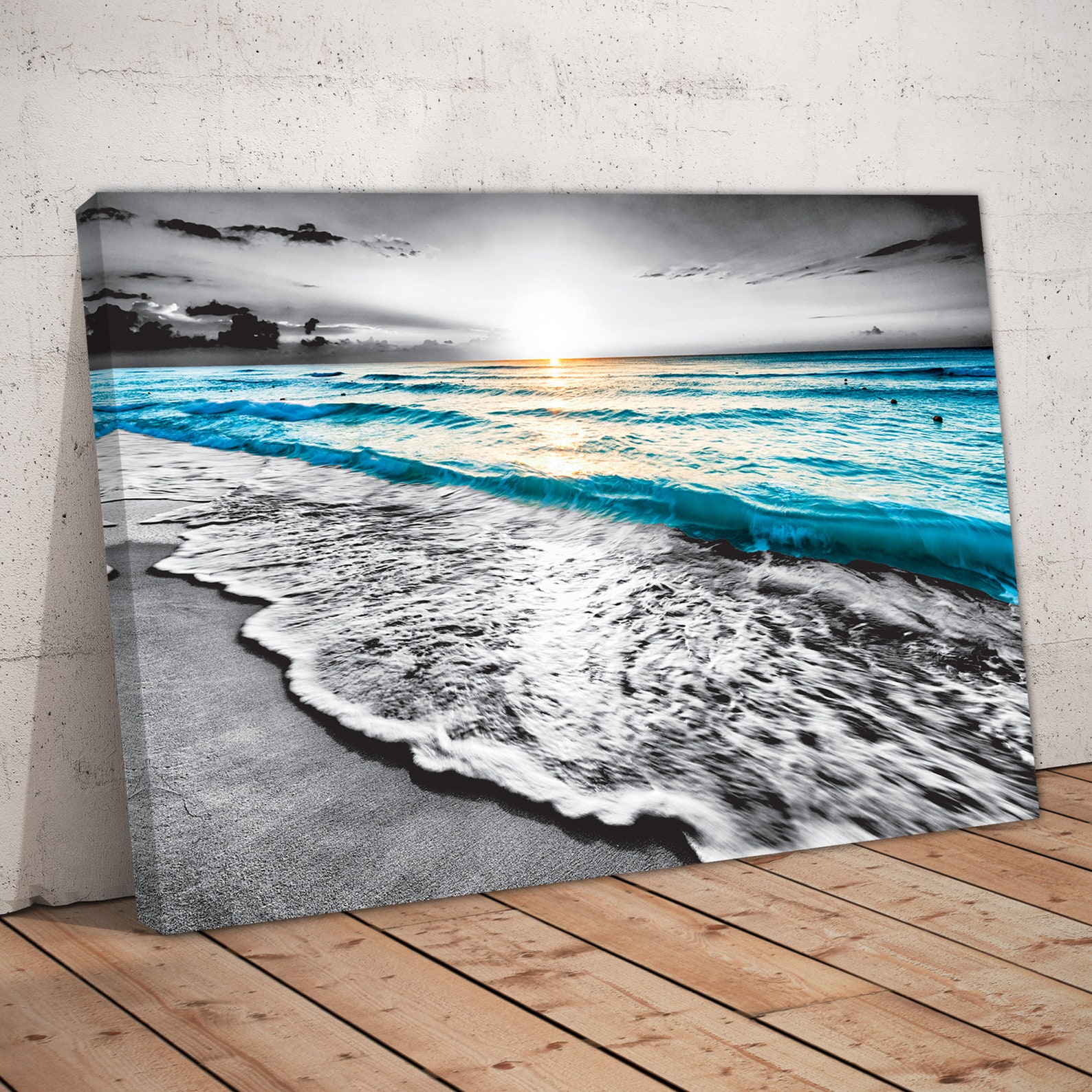 Sunset Sunrise on the Beach Waves on the Beach Teal Beach - Etsy