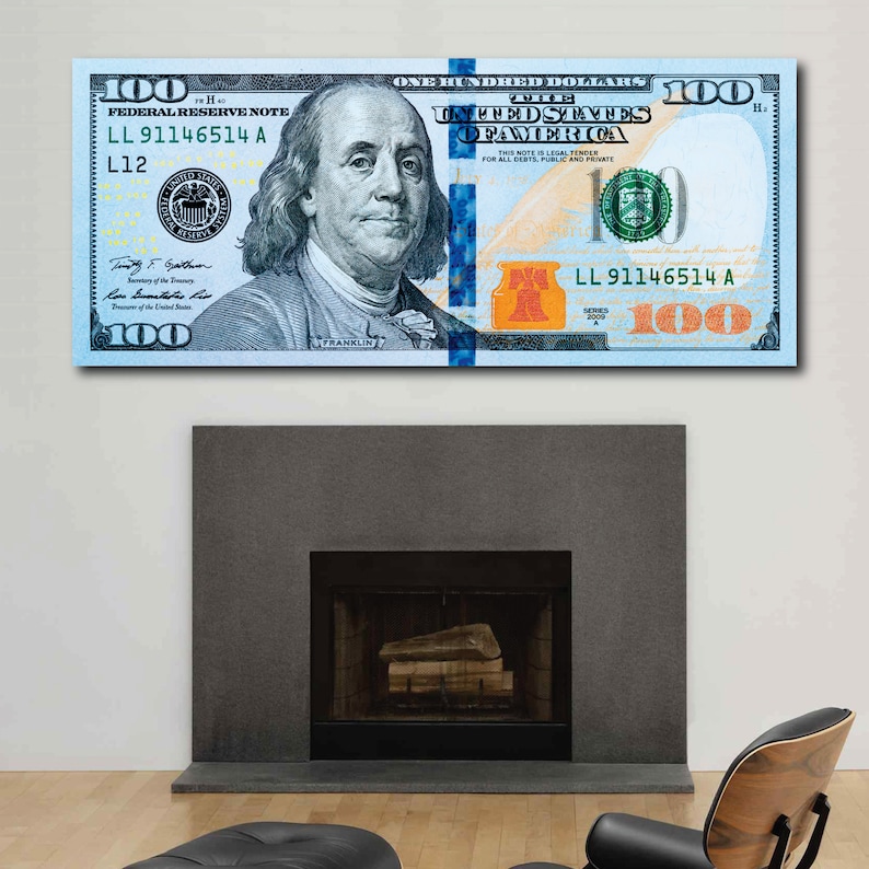 100 Dollar Bill Art: Motivational Canvas, Metal, or Poster Print - Etsy