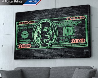 100 Dollar Poster - Etsy