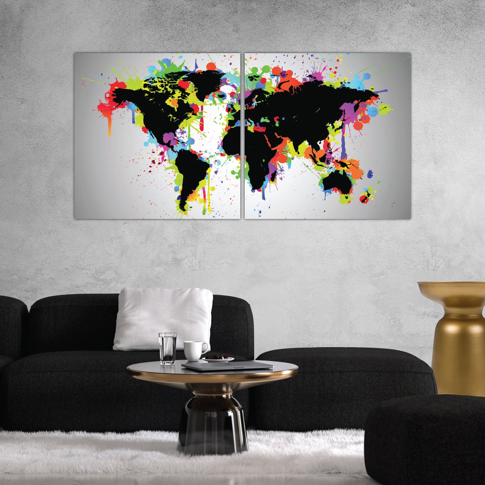 Graffiti World Map Print Abstract Art Nature Art Large - Etsy