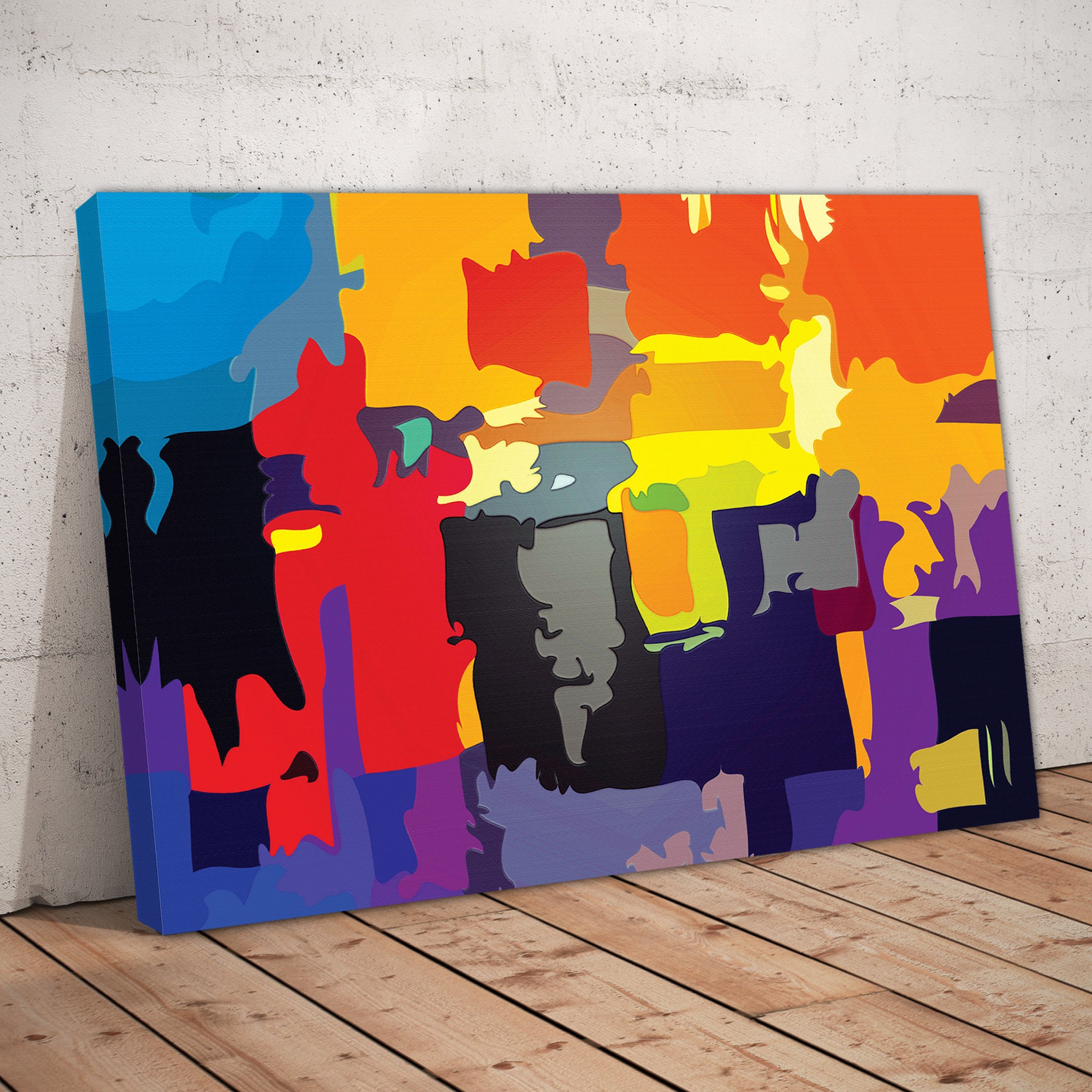 Abstract Art Print Multi Color Red Blue Modern Art Large | Etsy