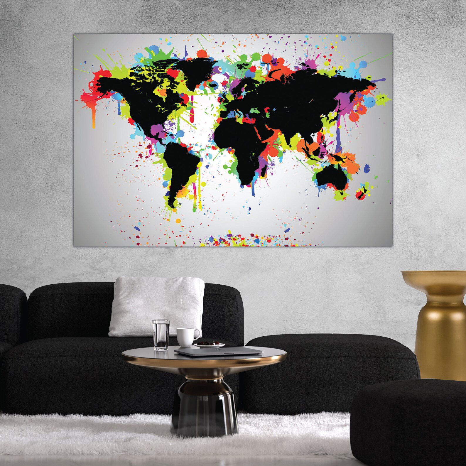 Graffiti World Map Print Abstract Art Nature Art Large - Etsy