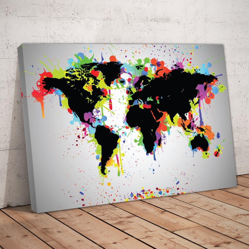Graffiti World Map Print Abstract Art Nature Art Large - Etsy