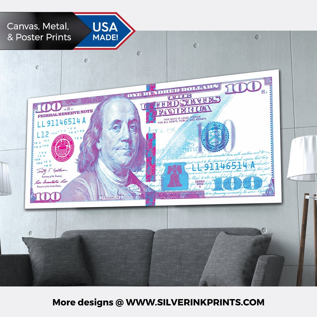 100 Dollar Bill Money Art | 80s Retro | Entrepreneur Motivational Quote ...