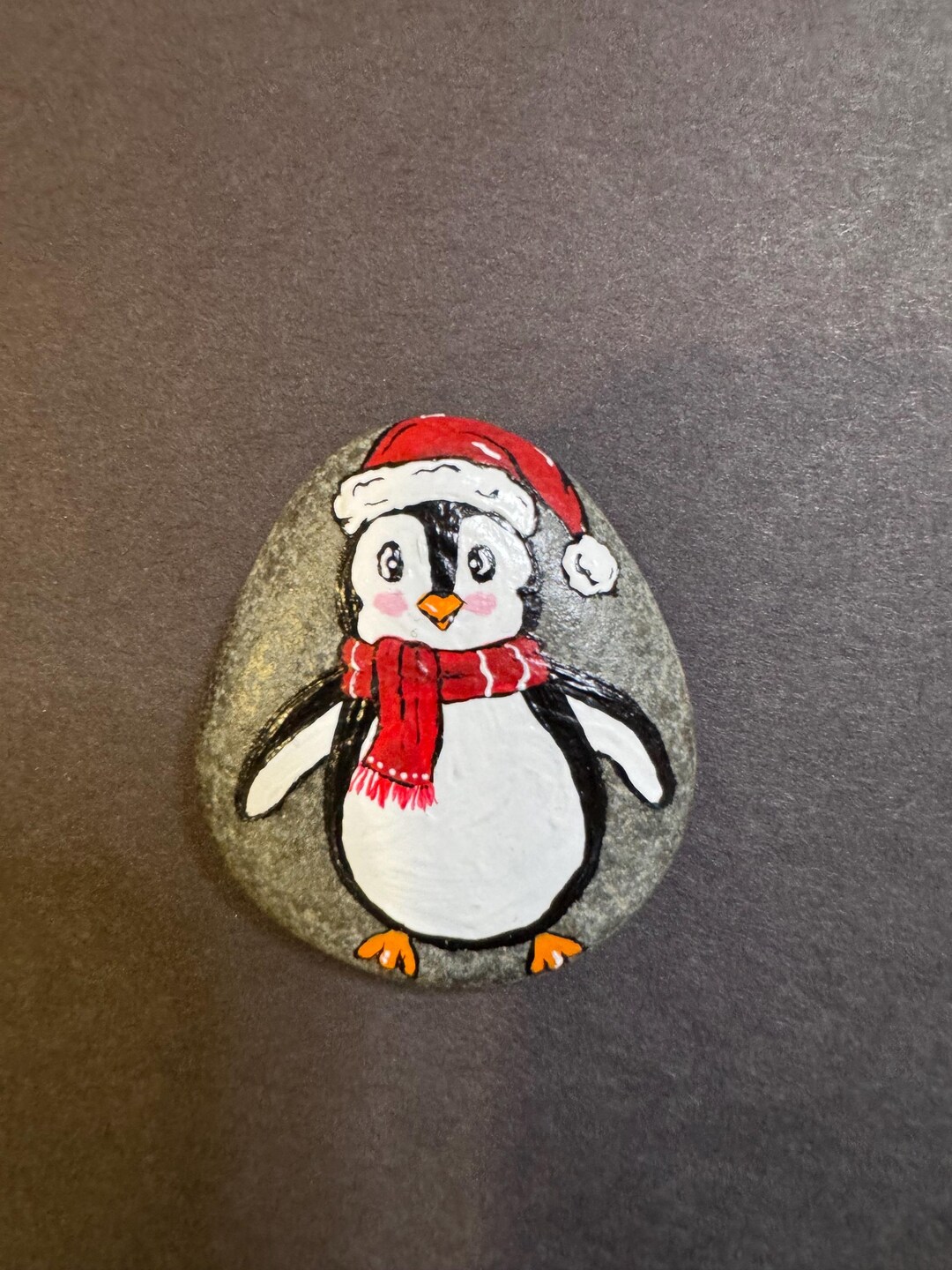 Christmas Hand Painted Rock | Holiday Decor and Stocking Stuffer Gifts ...