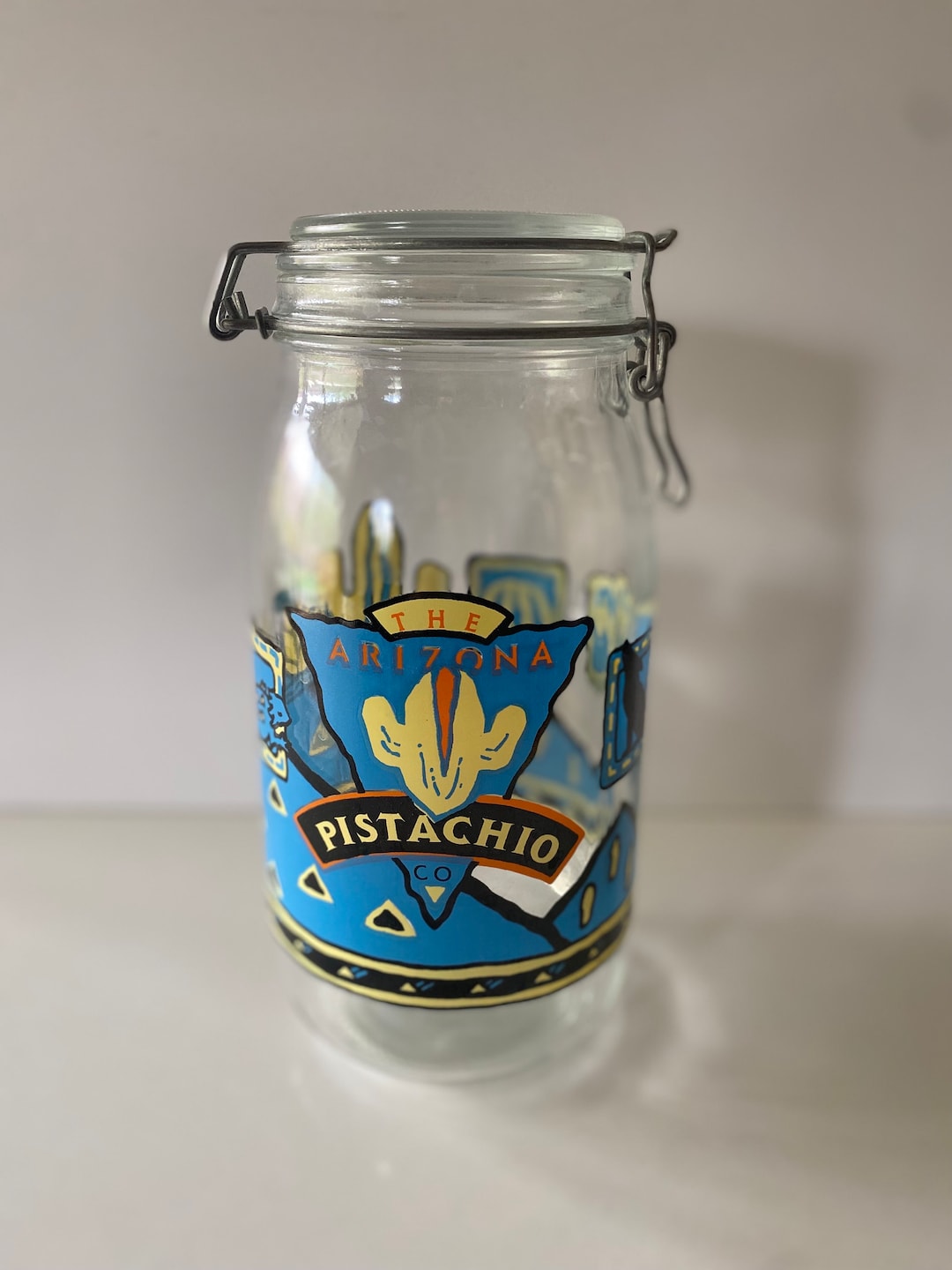 Vintage Arizona Desert Glass Jar 2L Arizona Pistachio Company Le Parfait Jar, Vintage Southwest ...