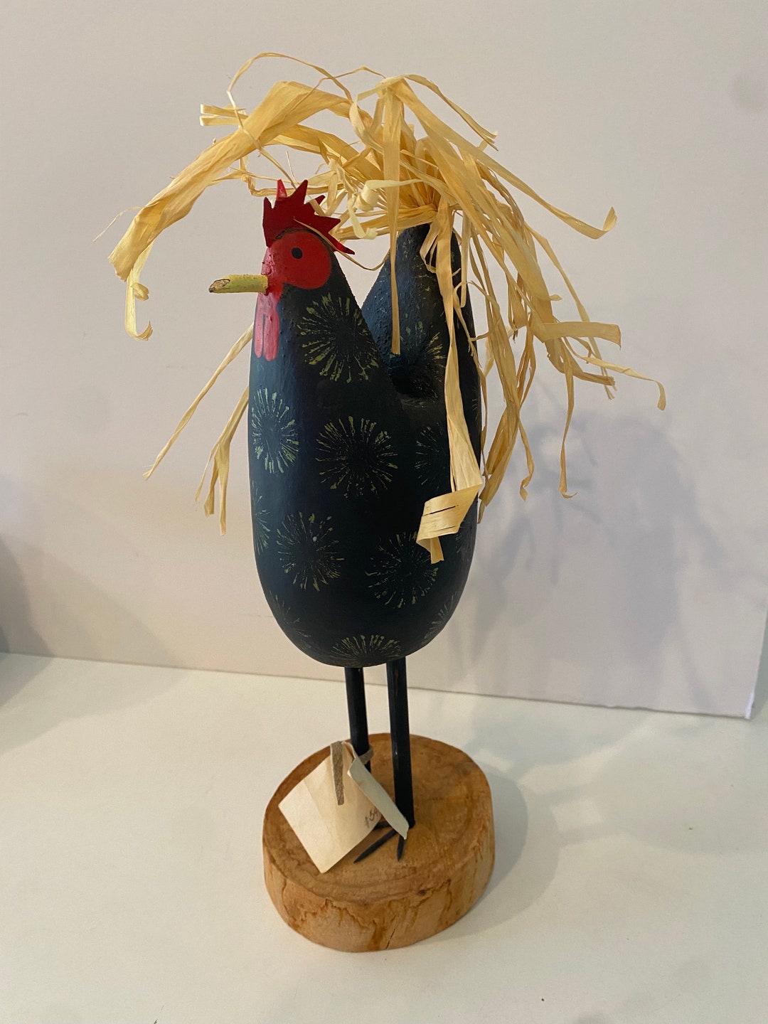 Vintage Native American Folk Art Wood Chicken Handmade and Handpainted ...