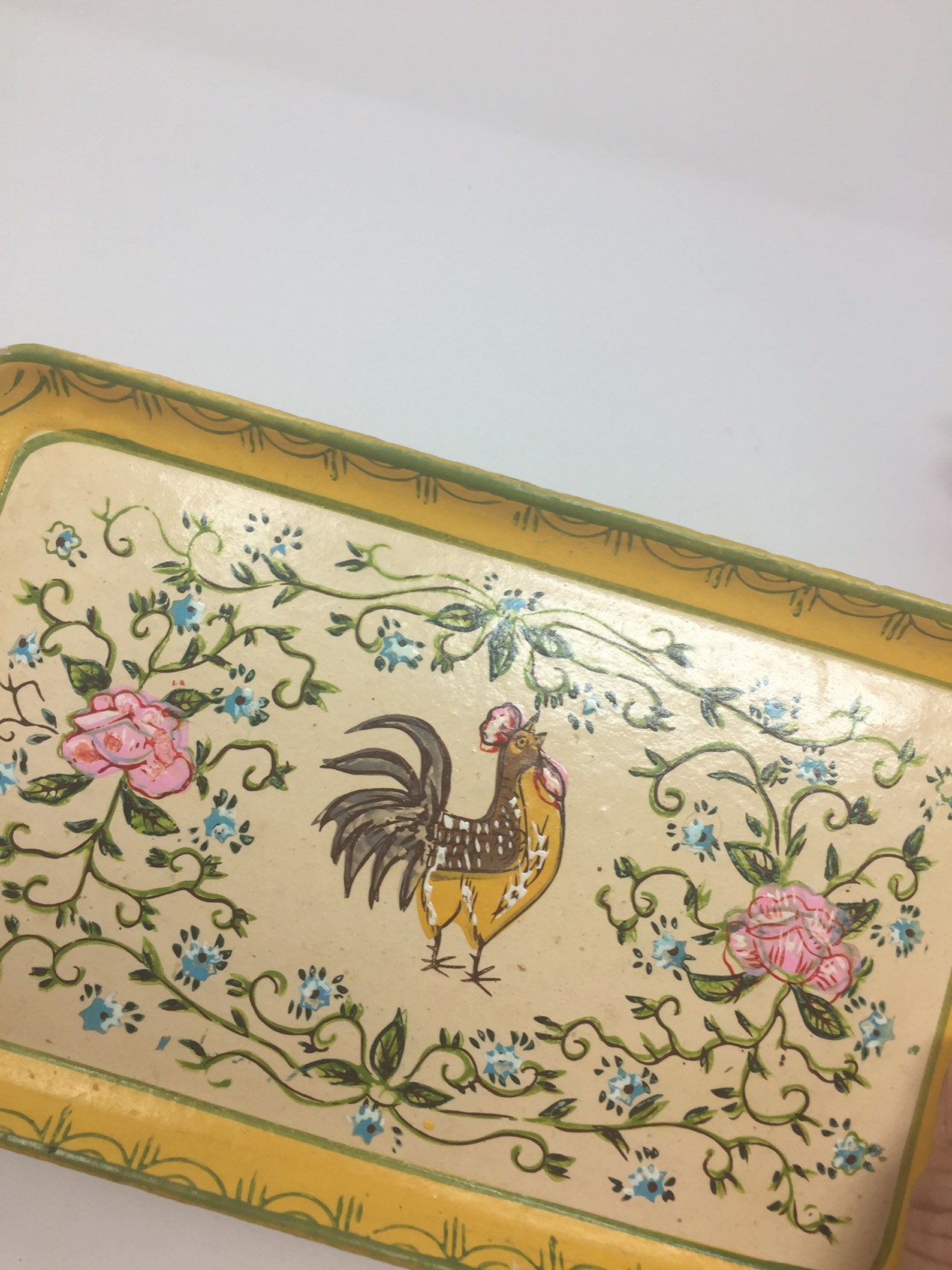 Vintage Wood Rooster Trays Japan - Etsy