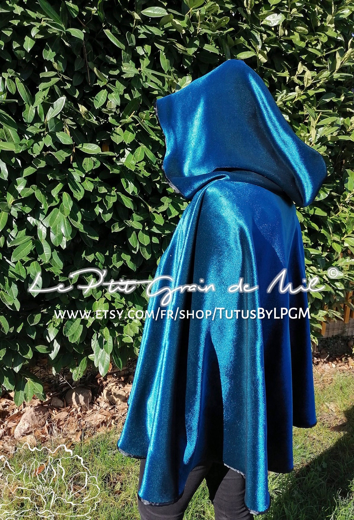 READY TO SHIP Peacock Teal Green Velvet Hooded Cape for Adult, Mid ...