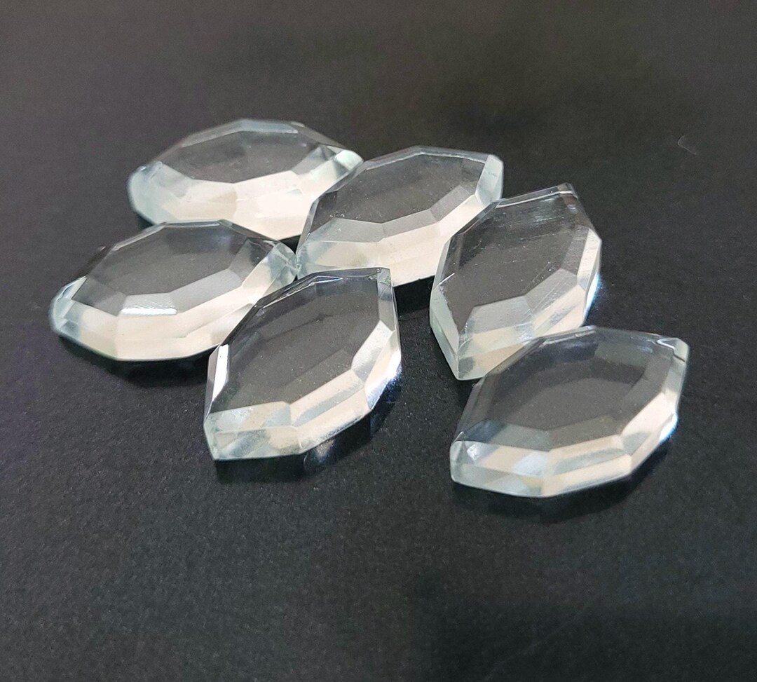 5 AAA Clear Quartz Gemstones: Faceted Marquise Cut, Flat Back - Etsy