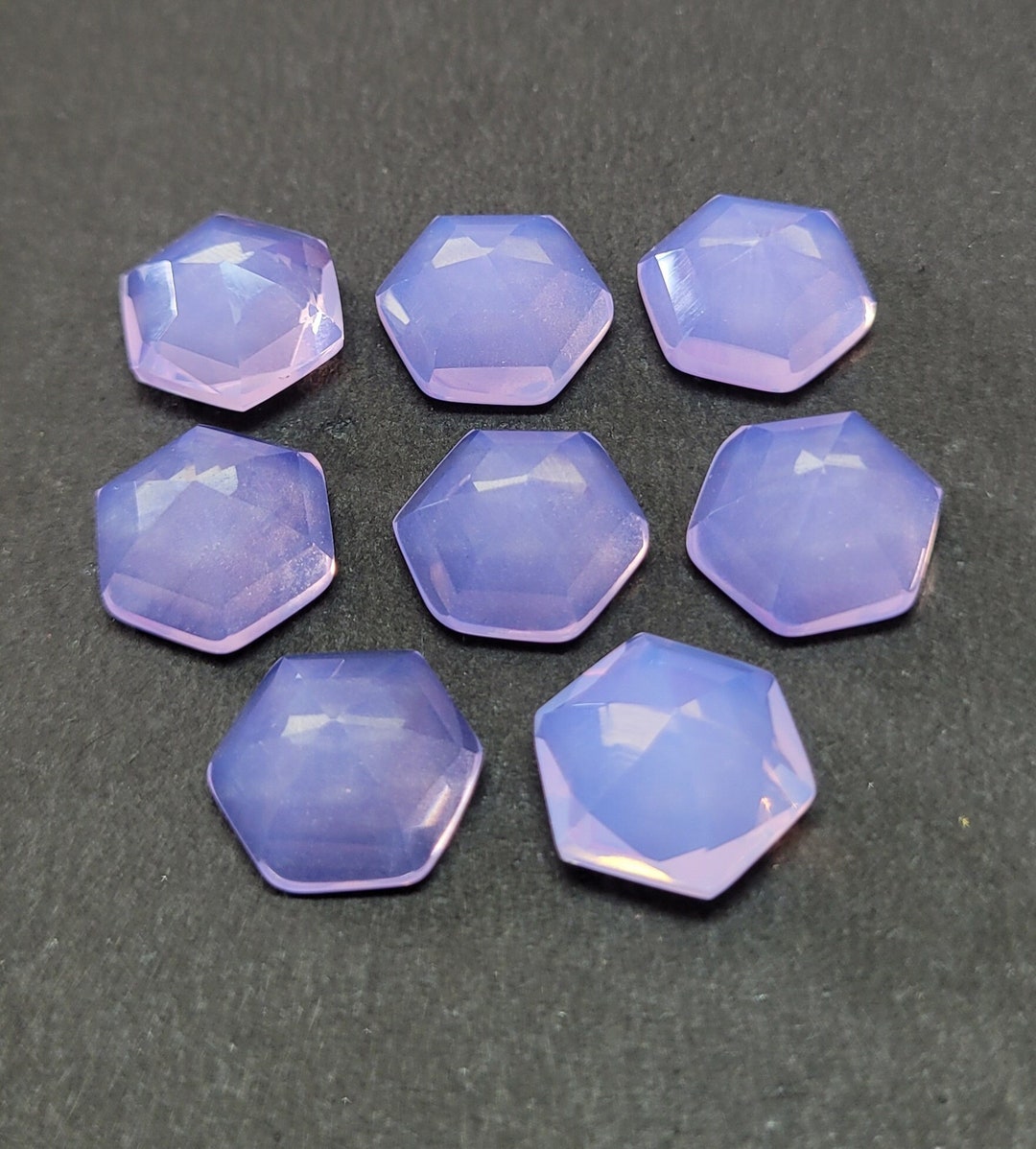 5 Lavender Quartz Gemstones: Hexagon Step Cut Cabochons - Etsy