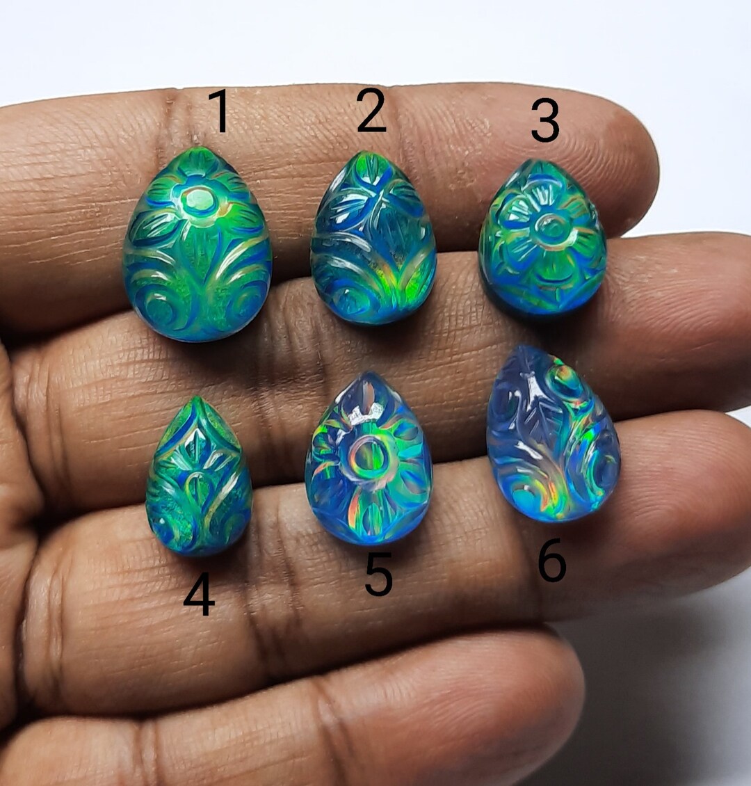 1 photos Aurora Opal Doublet Quartz, Sculpter le Doublet Cabochon ...