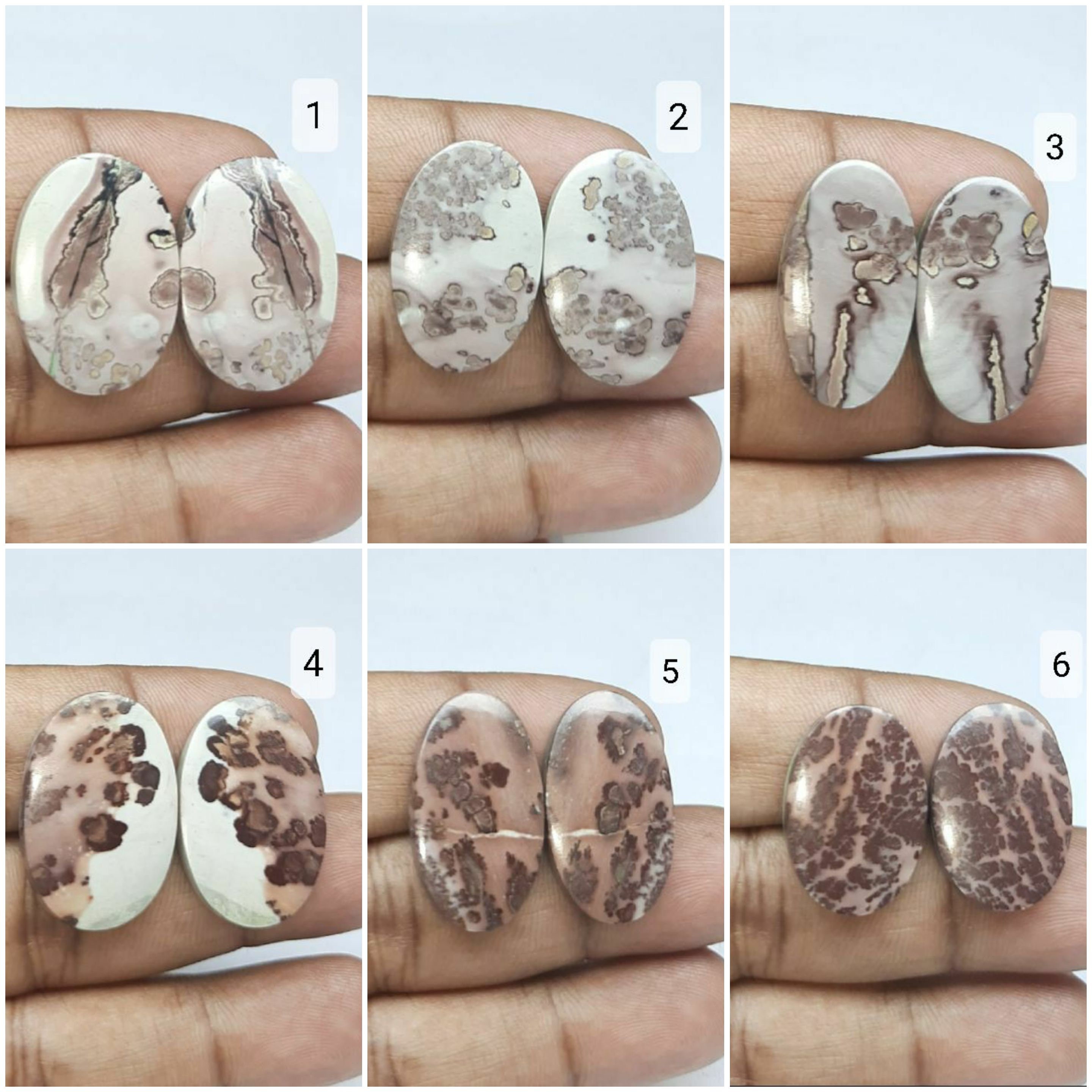 1 pair Natural Coffee Bean Jasper gemstone Coffee Bean smooth | Etsy