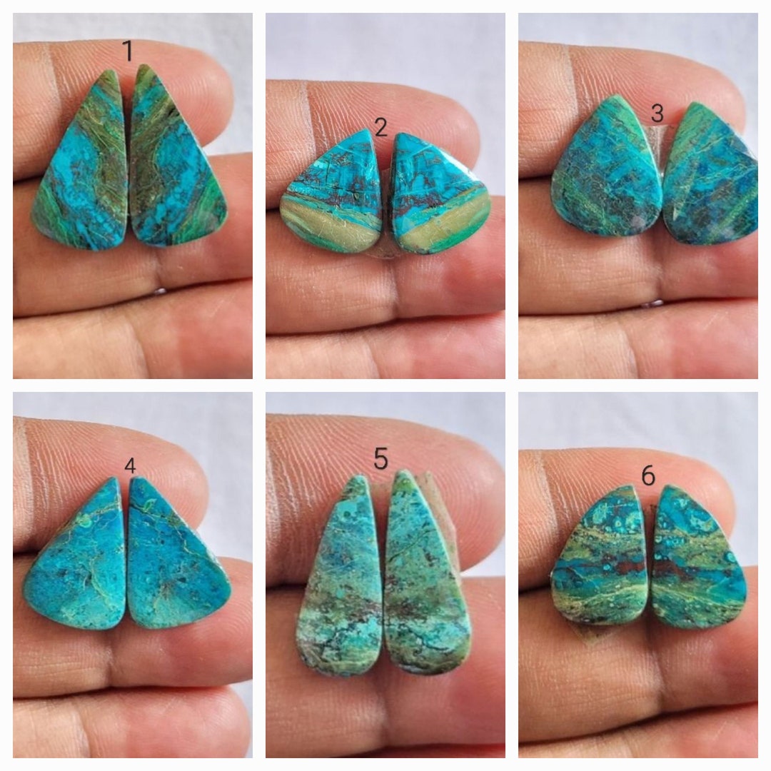 1. Pair Natural Shattuckite Gemstone Shattuckite Smooth - Etsy