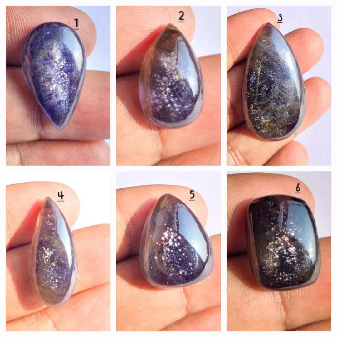 1 Pies Iolite Sunstone Blood Shot Gemstone Iolite Sunstone - Etsy