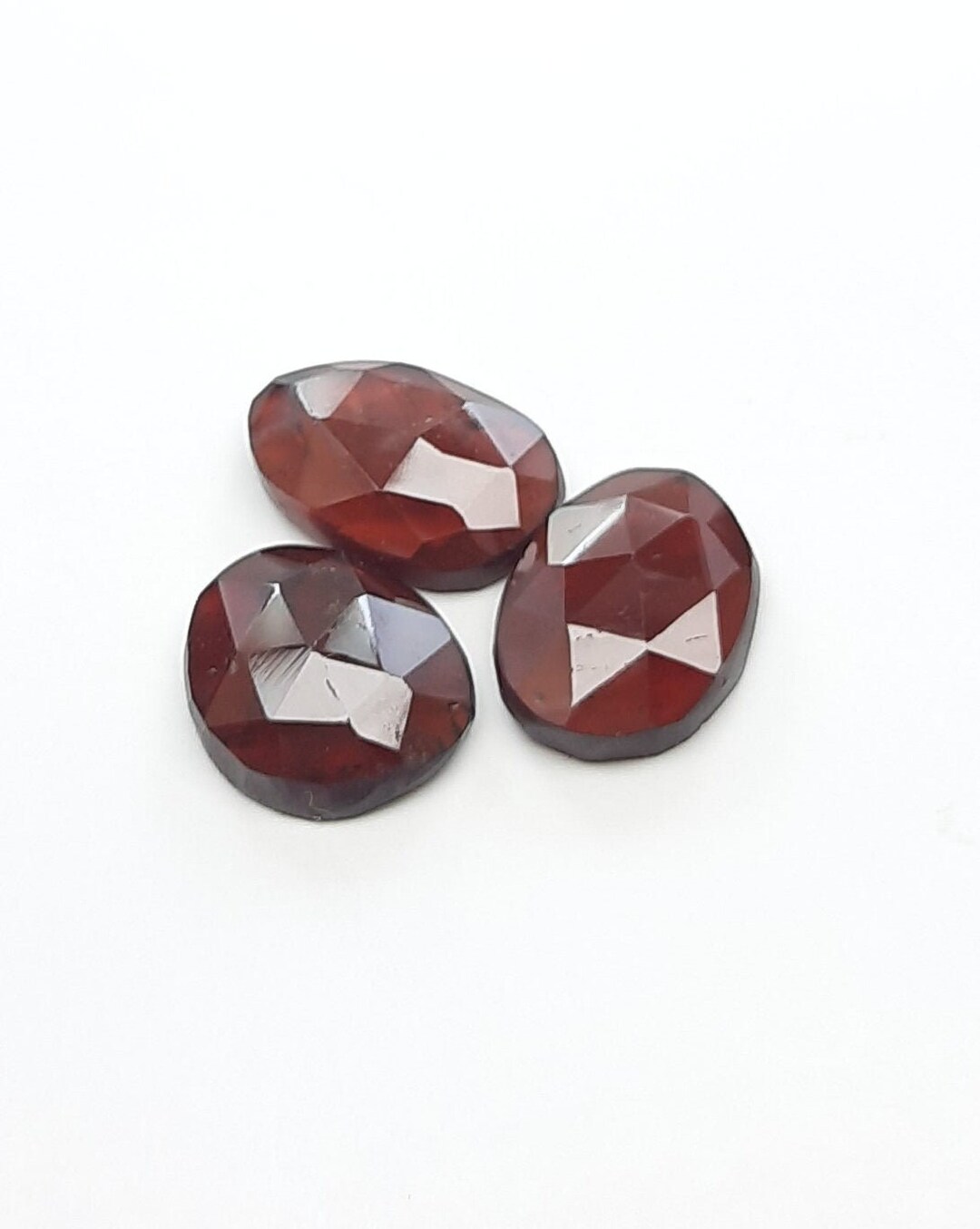 3. Pecs Lot, Natural Faceted Garnet Gemstone Slices, Rose Cut Garnet ...