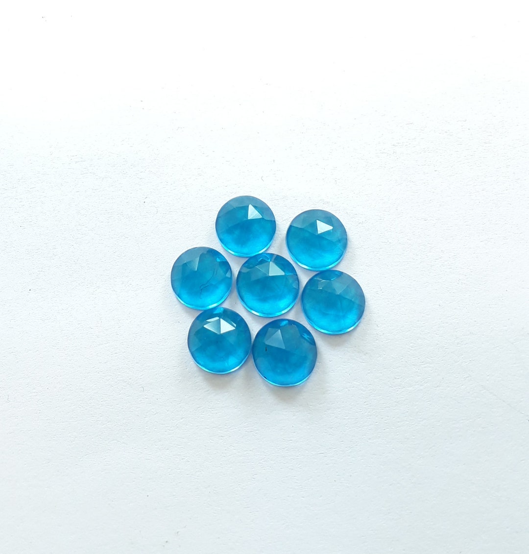 5 Pics Lot Wholesale Paraiba Blue Quartz Gemstone Rose Cut - Etsy