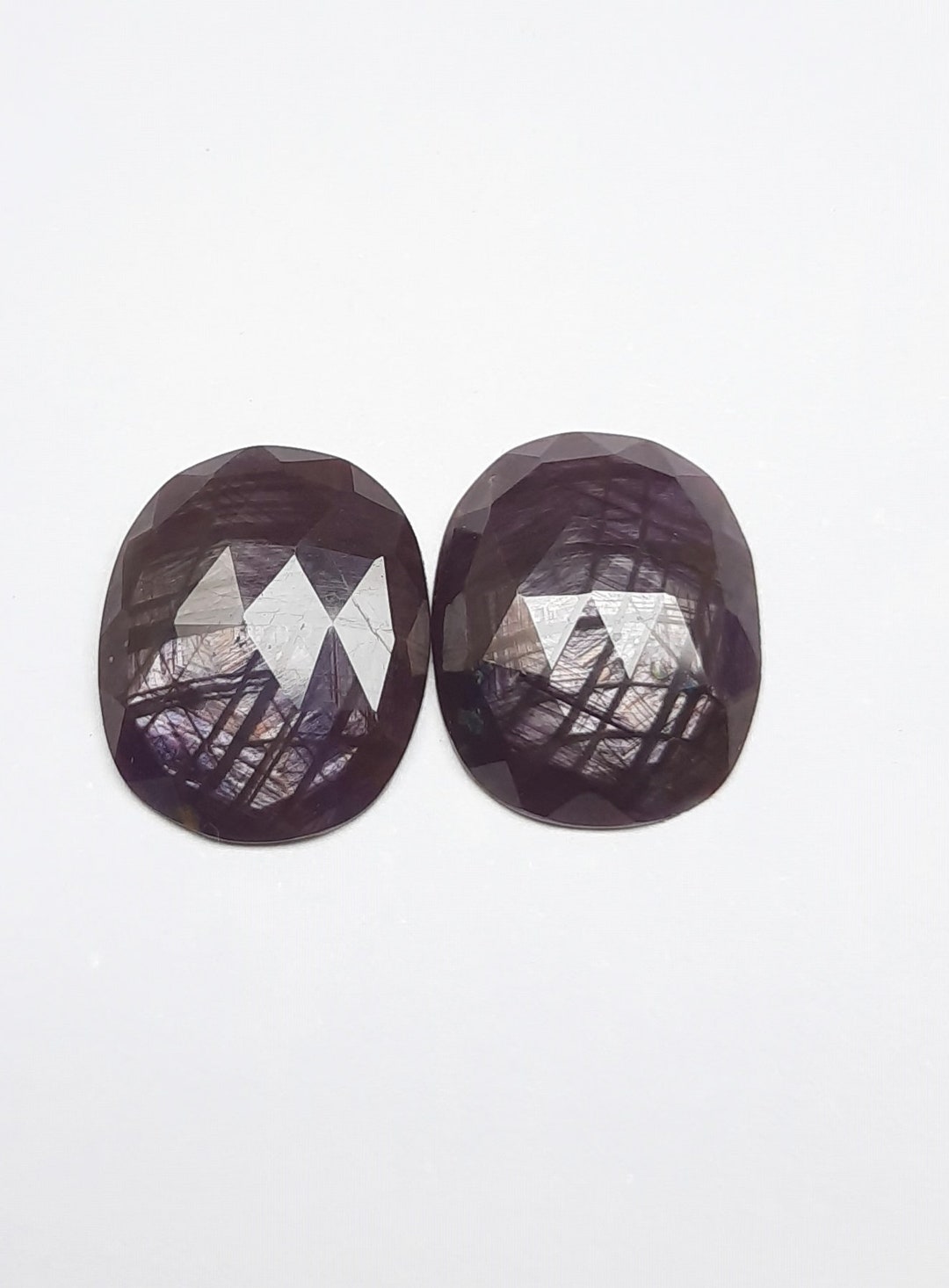 Faceted Ruby Gemstone Pair: Rose Cut Fancy Slices (15x18x3mm) - Etsy