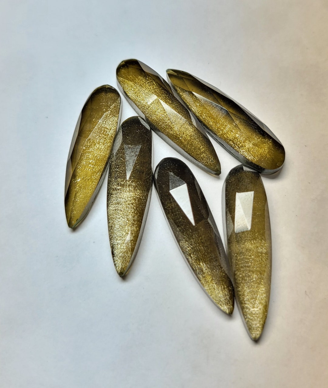 Golden Sheen Obsidian Cabochons: Rose Cut Pear Gemstones (5pc) - Etsy
