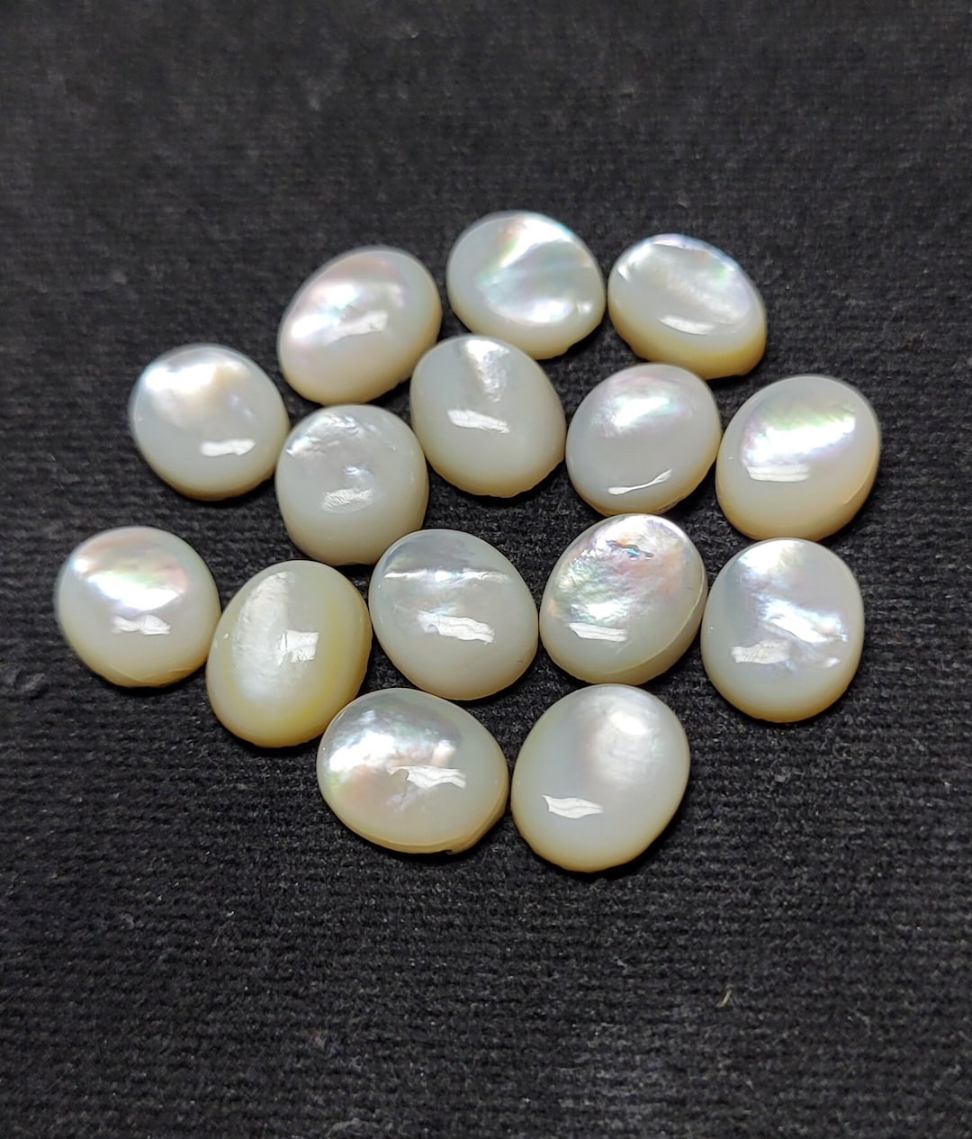 5 Pecs Lot, Natural Mother of Pearl Gemstone, Smooth Cabochon, Oval ...