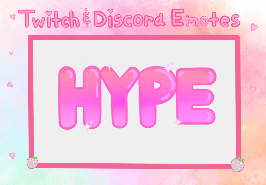 Cute Pink Hype Twitch Emote - Etsy