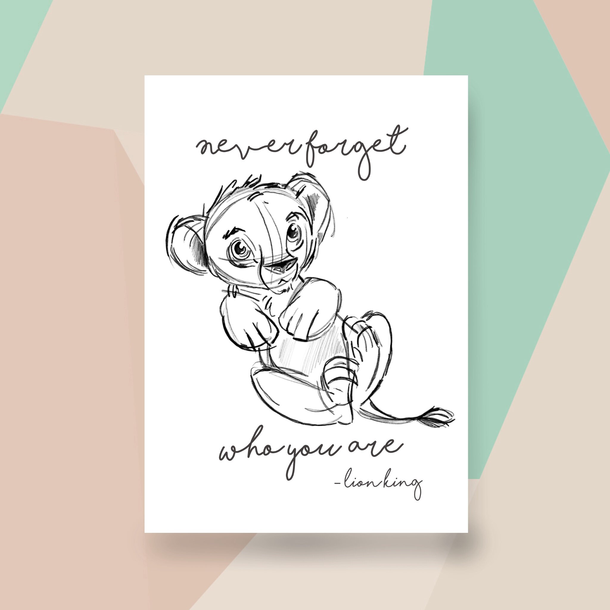 Art & Collectibles Lion King Simba Handmade A4 Digital Print Prints ...