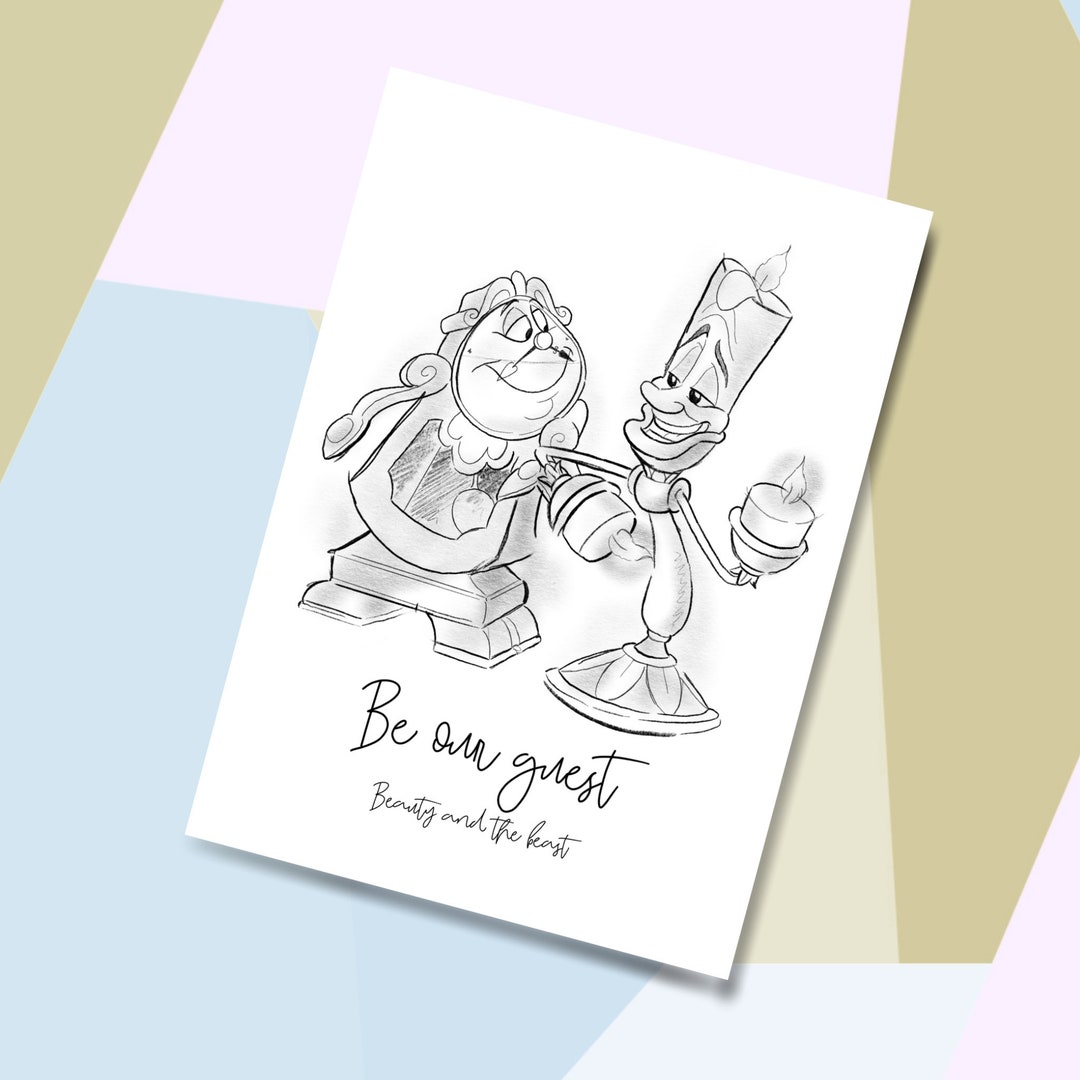 Lumiere and Cogsworth A4 Print - Etsy