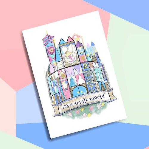 PRINTED Its a SMALL WORLD Inspired Birthday Party Backdrop | Etsy