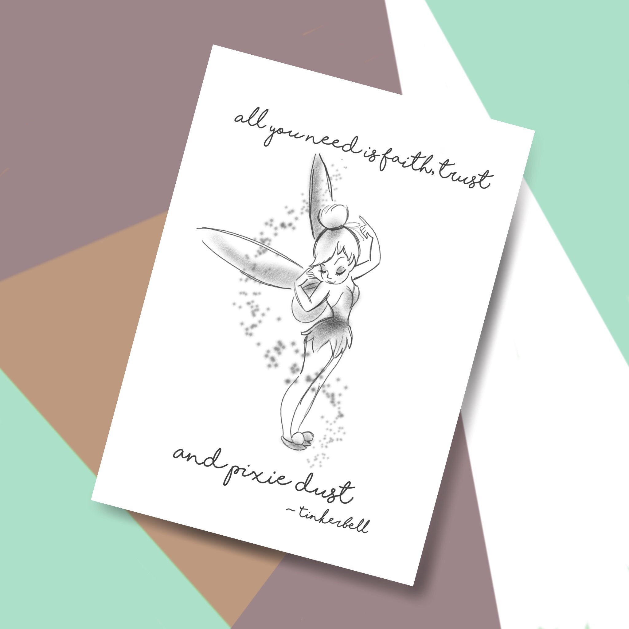 Tinkerbell inspired A4 print | Etsy