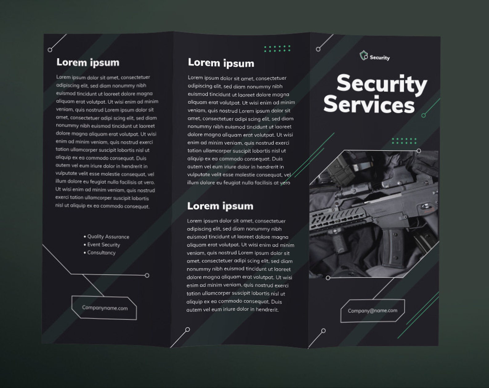 Security Guard Services DIY Editable Trifold Brochure Digital Download ...
