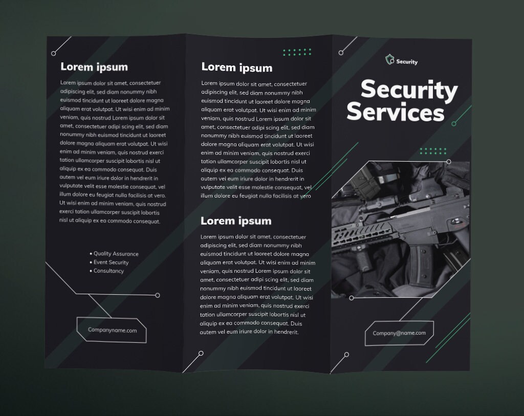 Security Guard Services DIY Editable Trifold Brochure Digital Download ...