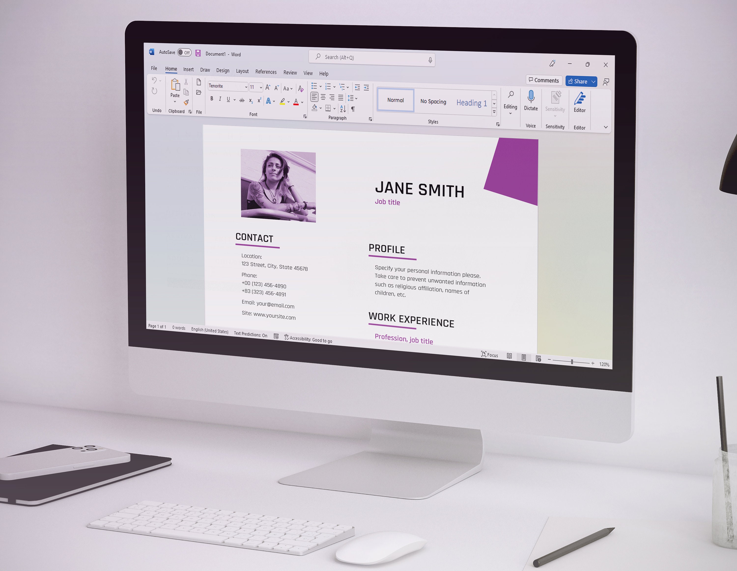 Music Teacher Resume Template Word CV Template Simple, Resume Template ...